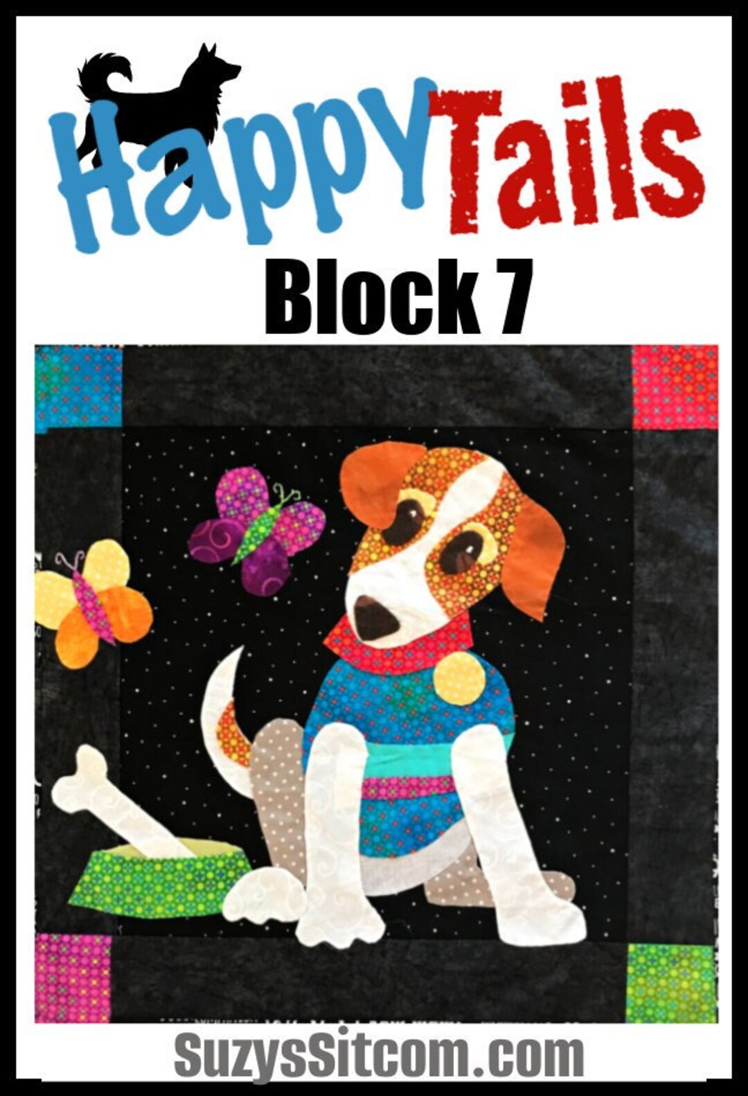 Dog, Happy Tails Quilt Pattern, Quilt Block Pattern, PDF Pattern ...
