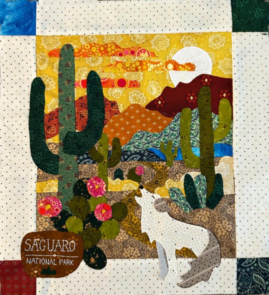 Saguaro National Park Quilt Pattern, Block 7, Coyote Embroidery (PDF ...