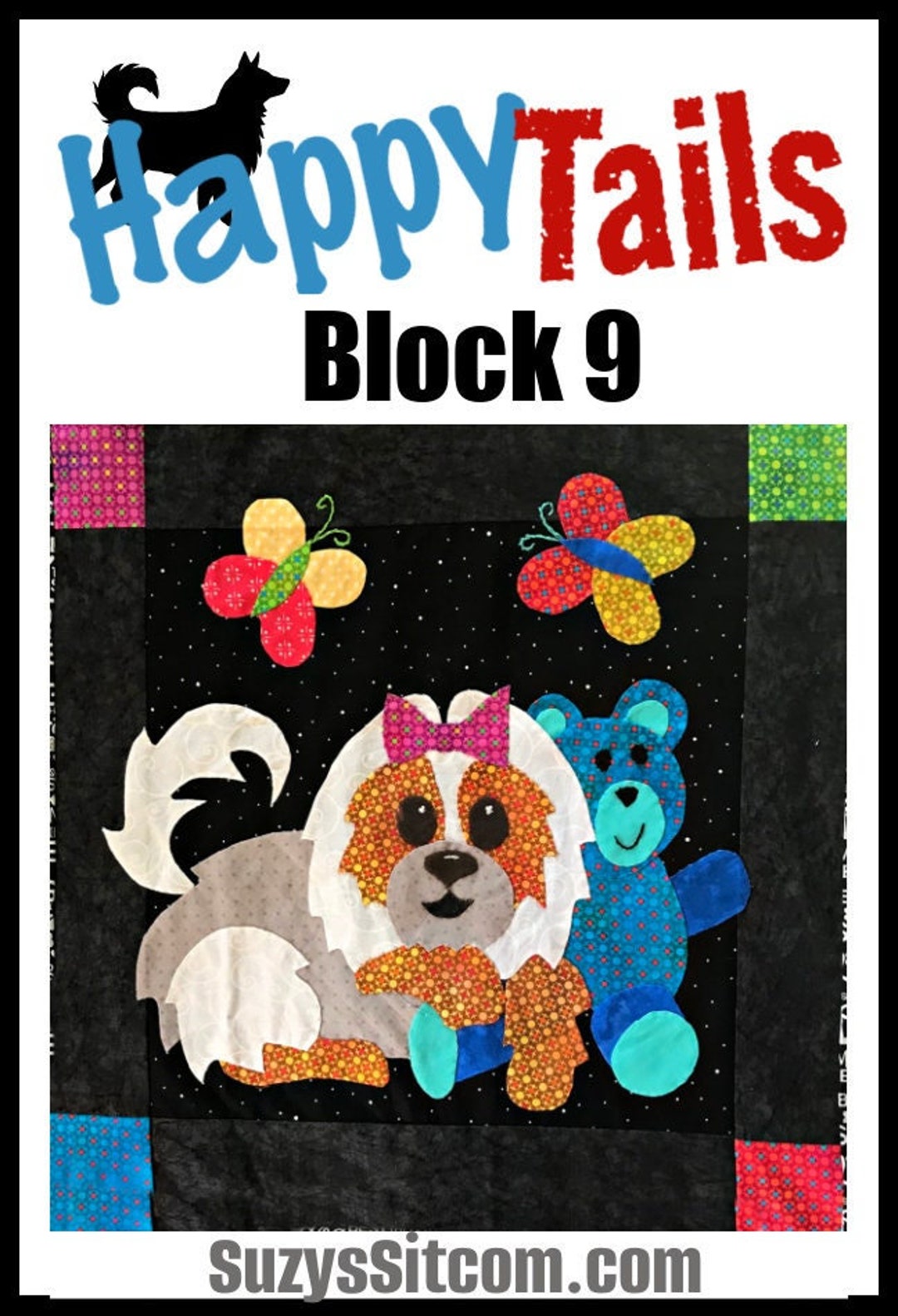 Dog, Happy Tails Quilt Pattern, Quilt Block Pattern, PDF Pattern ...