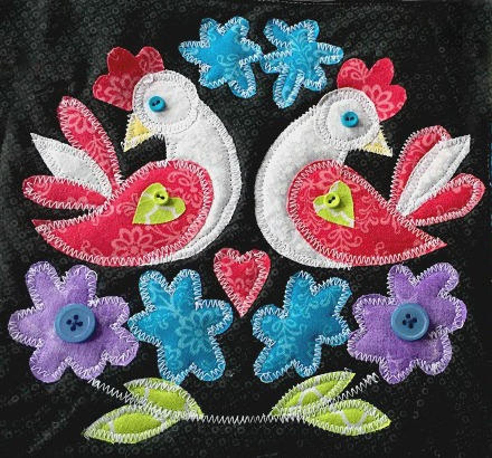 Love Birds Birds Pinwheels Quilt Pattern Applique Pattern | Etsy