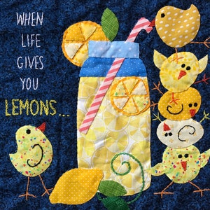 Making Lemonade Table Runner Quilt Pattern, Chicks, Lemons (digital ...