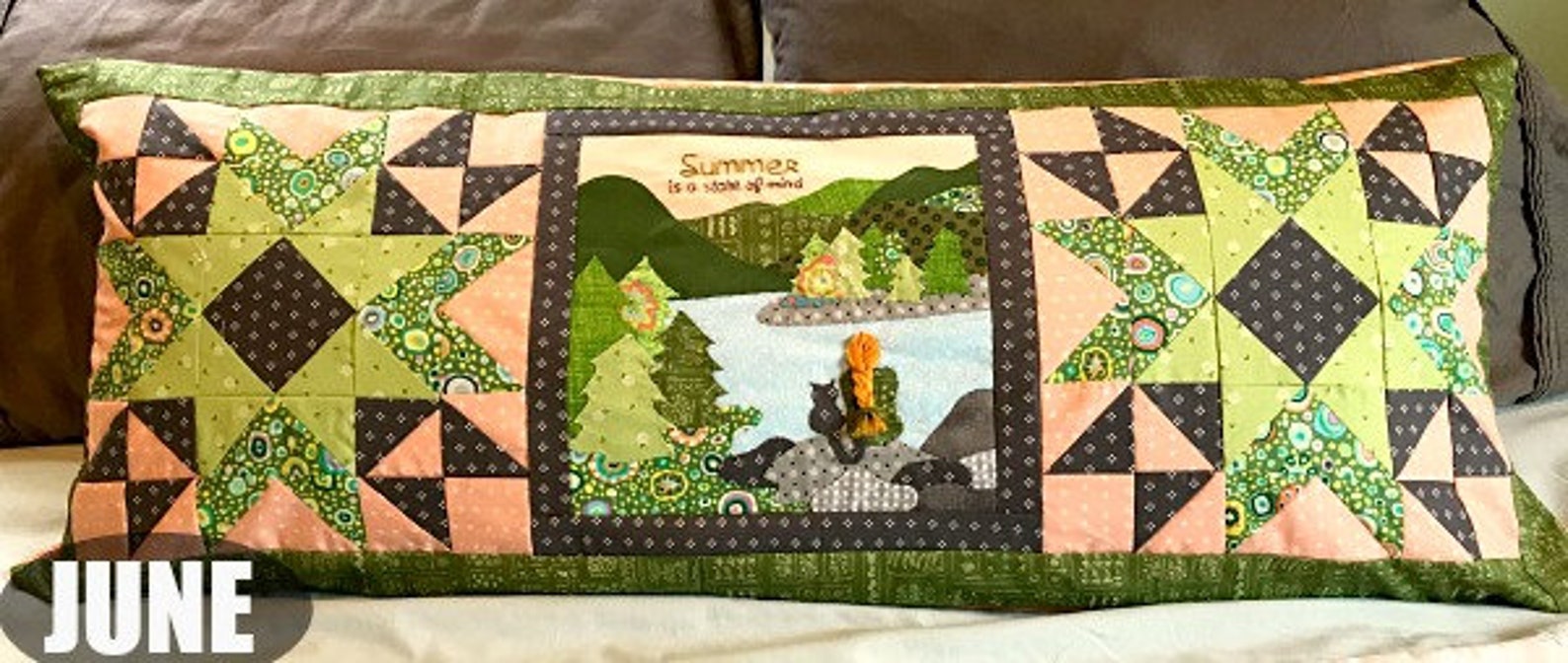 Bench Pillow Cover Patterns, Applique Quilt Block, Full Set (digital ...