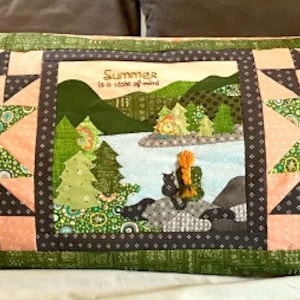 Bench Pillow Cover Patterns, Applique Quilt Block, Full Set (digital ...