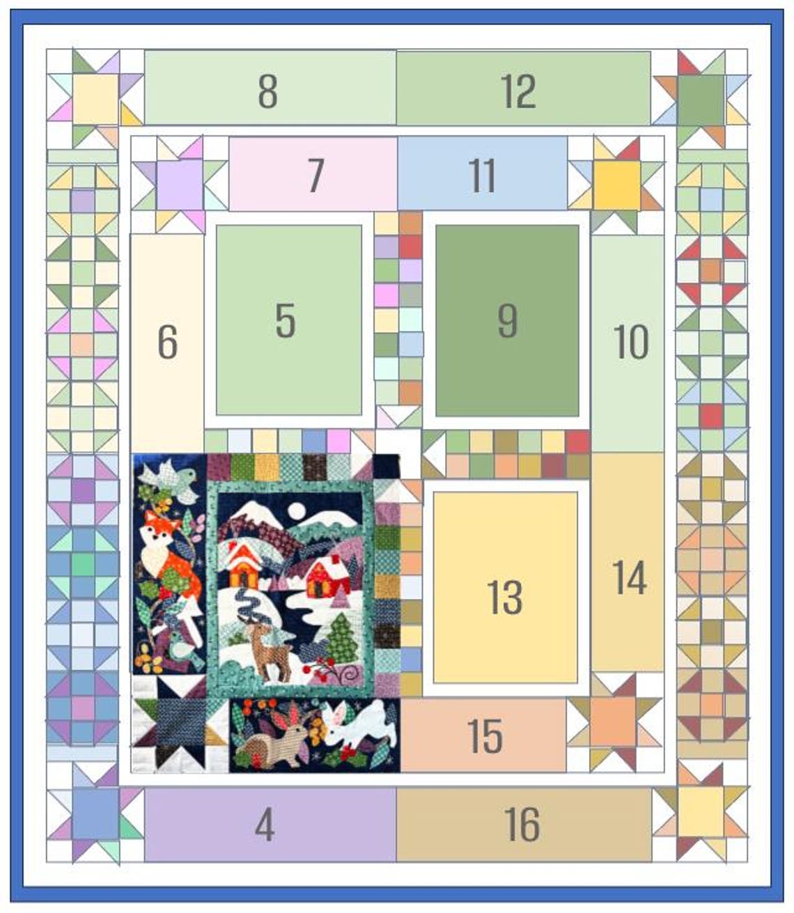 Winter Rabbits Applique Quilt Pattern, Seasons Blessings Block 3 (PDF ...