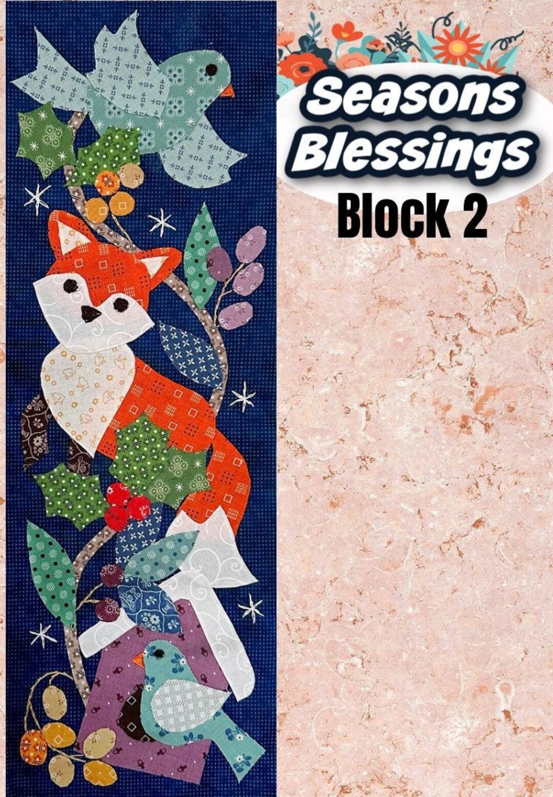 Winter Fox Applique Quilt Pattern, Seasons Blessings Border (PDF ...