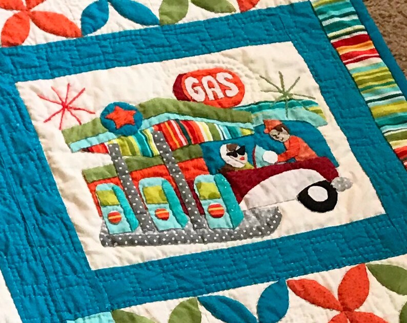 Retro Gas Station Quilt Pattern, 50s Style (digital Pattern) - Etsy