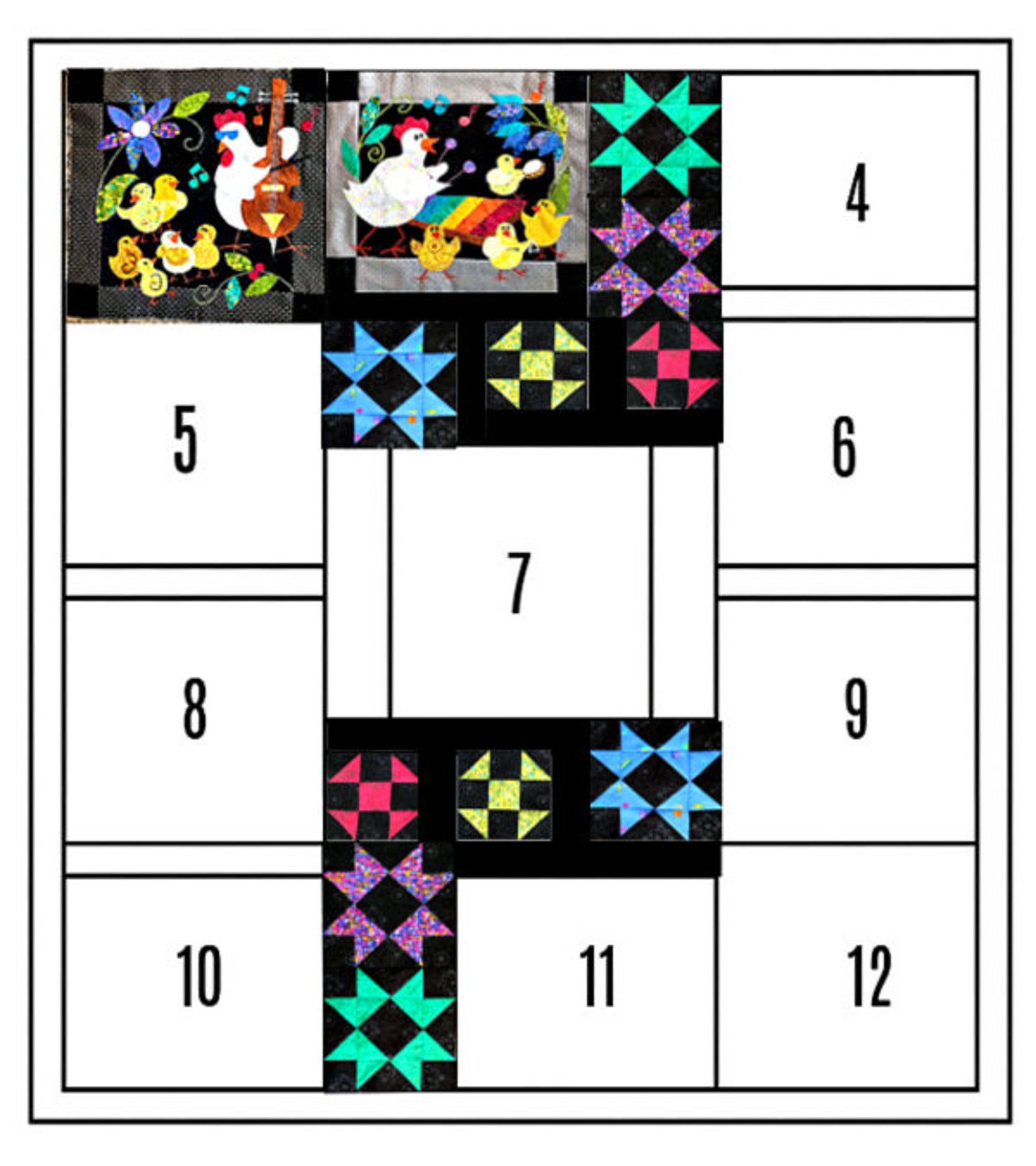Barnyard Boogie Quilt Block Pattern #3, Pieced Blocks (PDF Pattern) - Etsy
