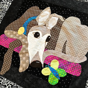 Dog, Happy Tails Quilt Pattern, Greyhound, Quilt Block Pattern, PDF ...