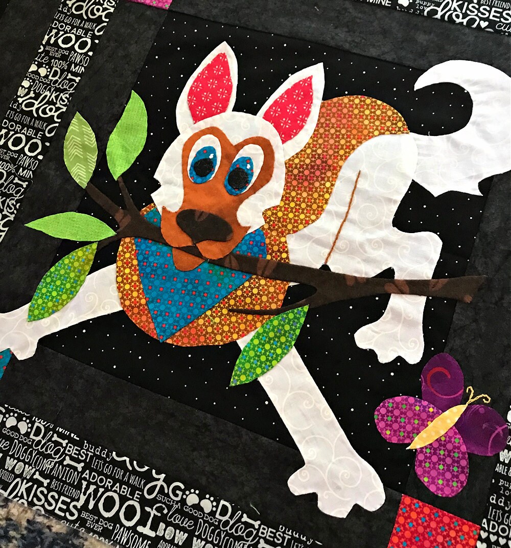 Happy Tails Dog Applique Quilt Block Pattern (PDF Pattern) - Etsy