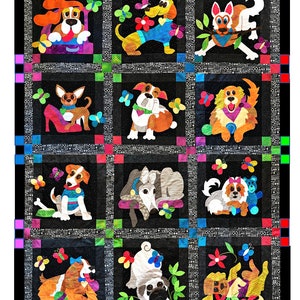 Dog, Happy Tails Quilt Pattern, Quilt Pattern, PDF Pattern, Digital ...