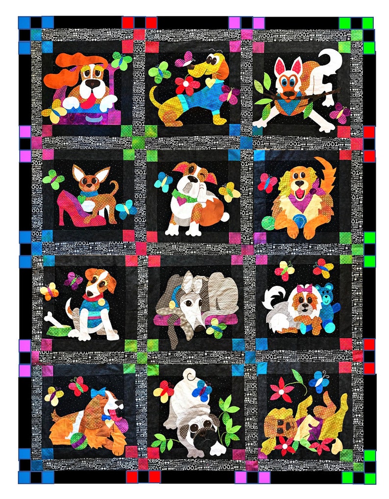 Dog Happy Tails Quilt Pattern Quilt Pattern PDF Pattern - Etsy Australia