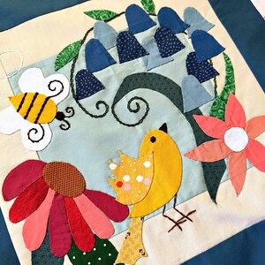 Tweet as Honey Quilt Block Pattern, Floral Applique (PDF Pattern) - Etsy