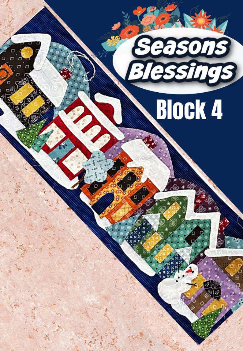 Winter Village Quilt Pattern, Seasons Blessings Block 4 (PDF Pattern ...