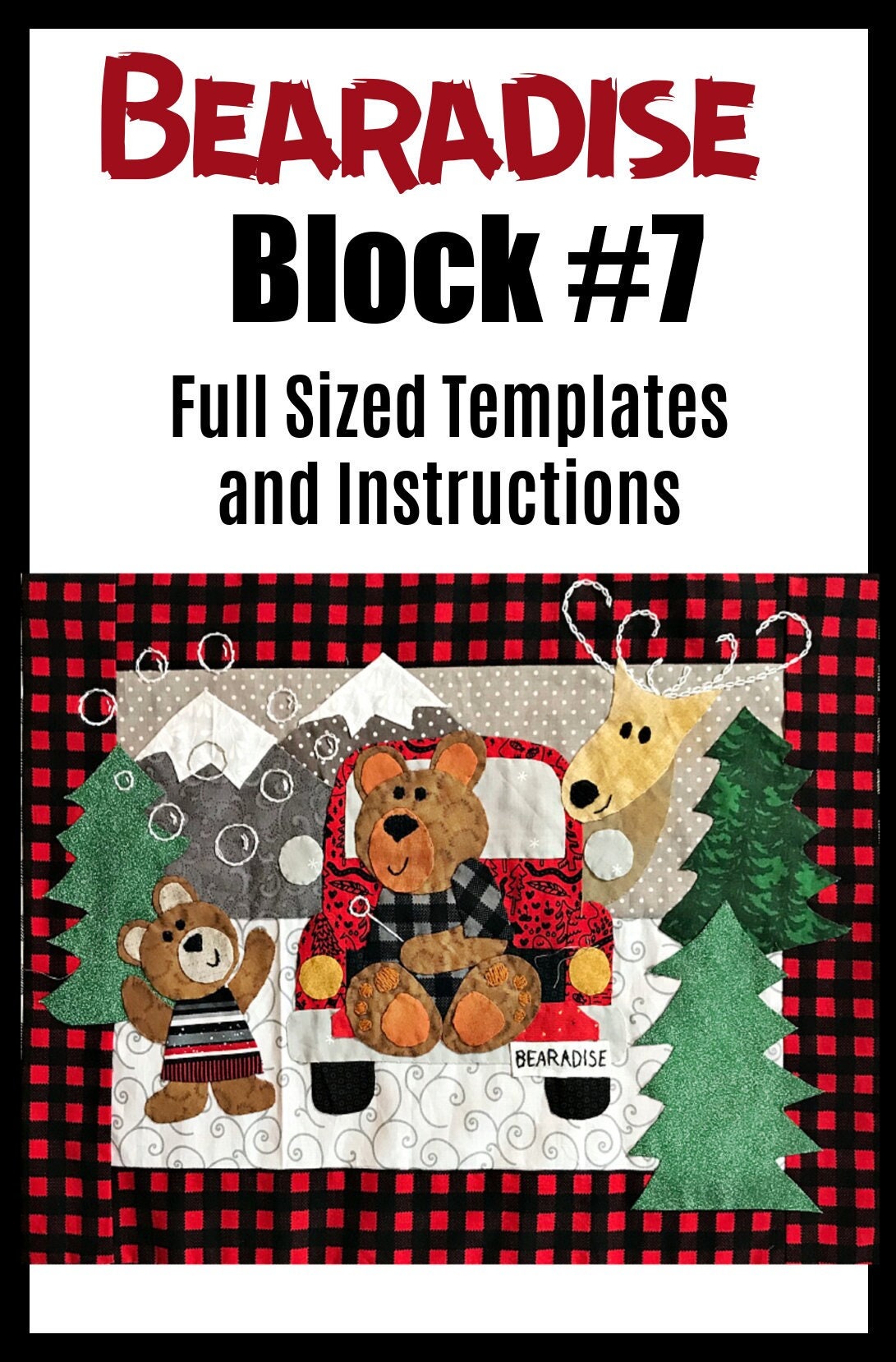 Bear, Bearadise Quilt Pattern, Quilt Block Pattern, PDF Pattern ...