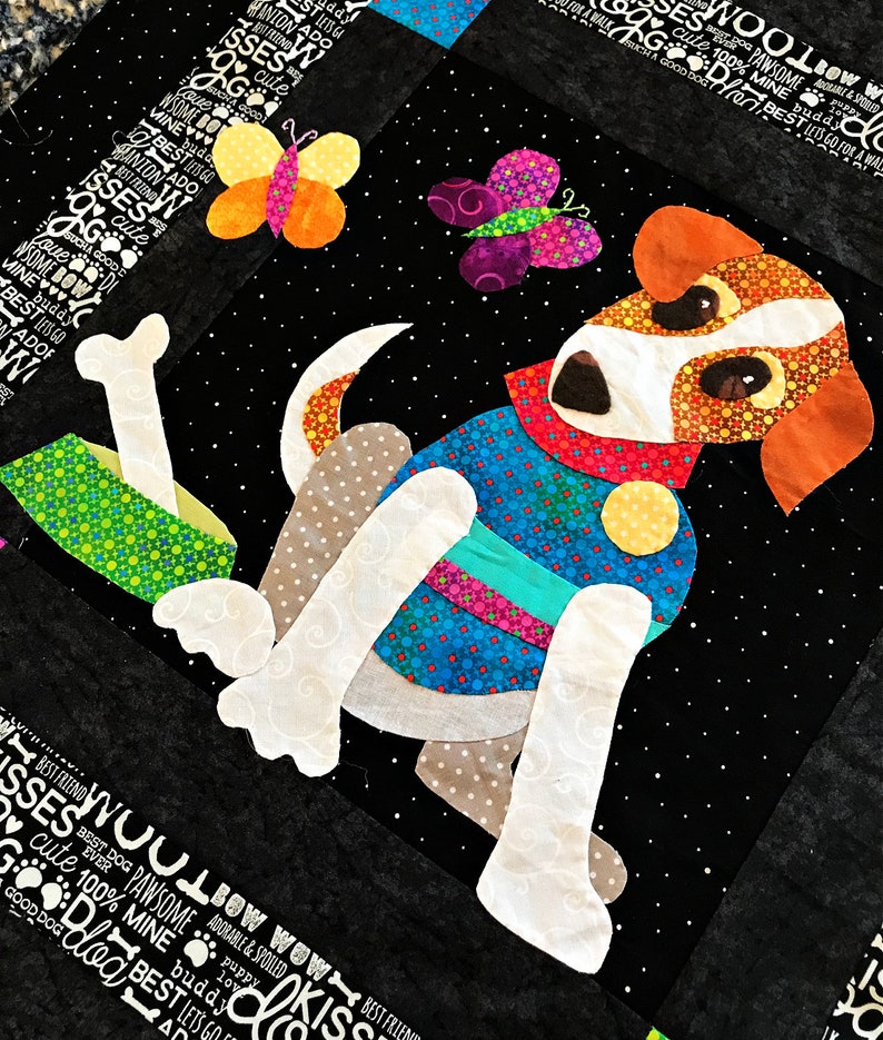 Happy Tails Dog Applique Quilt Block Pattern (PDF Pattern) - Etsy
