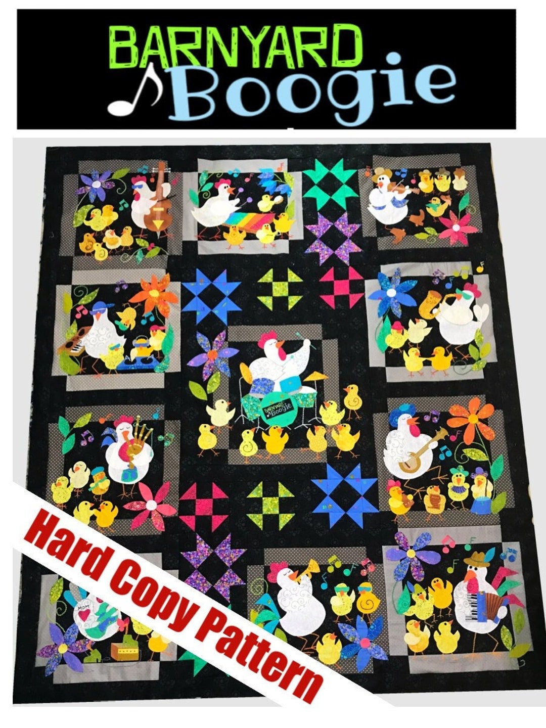 Barnyard Boogie Full Pattern, Quilt Block Pattern, Paper Pattern, Quilt ...