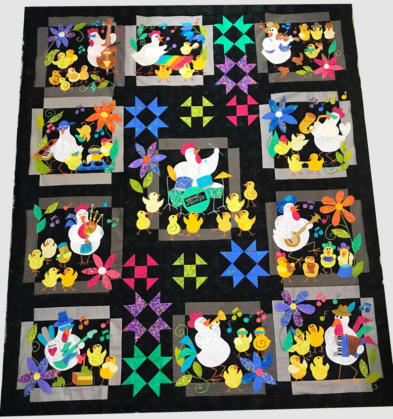 Barnyard Boogie Quilt Pattern, Musical Chickens (PDF Pattern) - Etsy