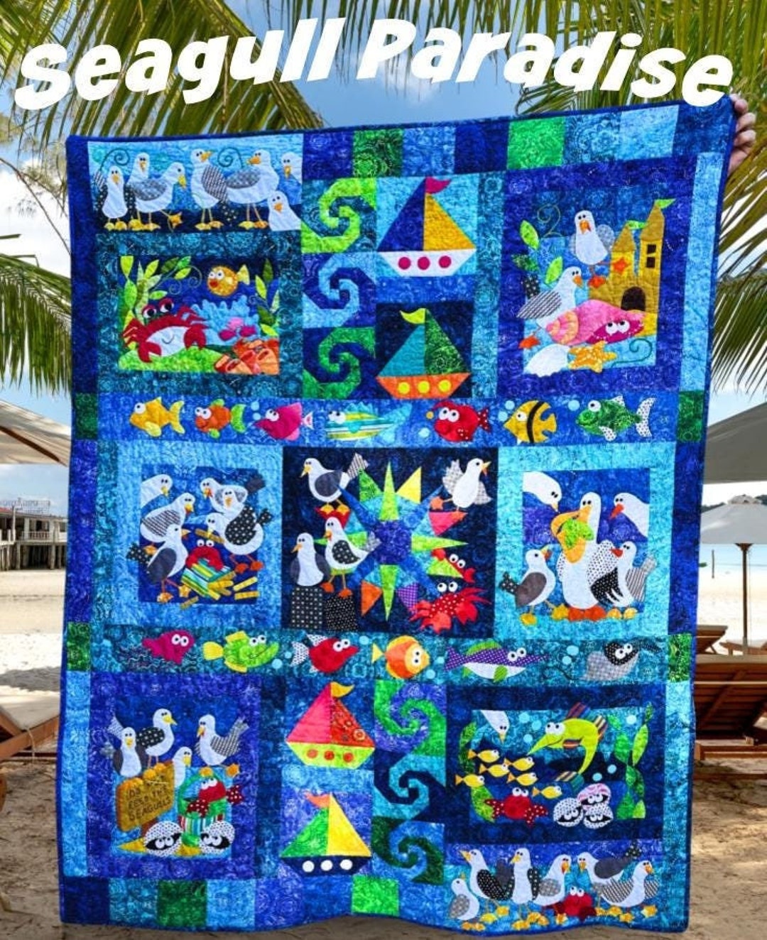 Seagull Paradise, Digital Pattern, Seagull, Quilt Block Pattern, PDF ...
