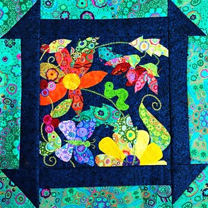 Inchworm Applique Quilt Block Pattern, Esmeralda's Garden (PDF Pattern ...