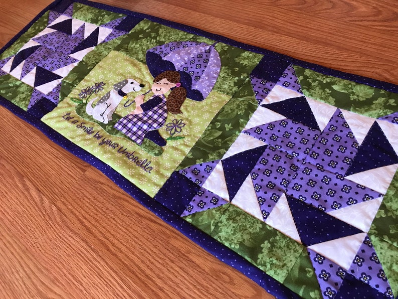 April Rain, Table Runner Pattern, Umbrella, Showers, Digital Pattern ...