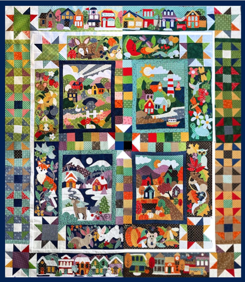 Seasons Blessings Quilt Pattern, Applique Scenes (PDF Pattern) - Etsy