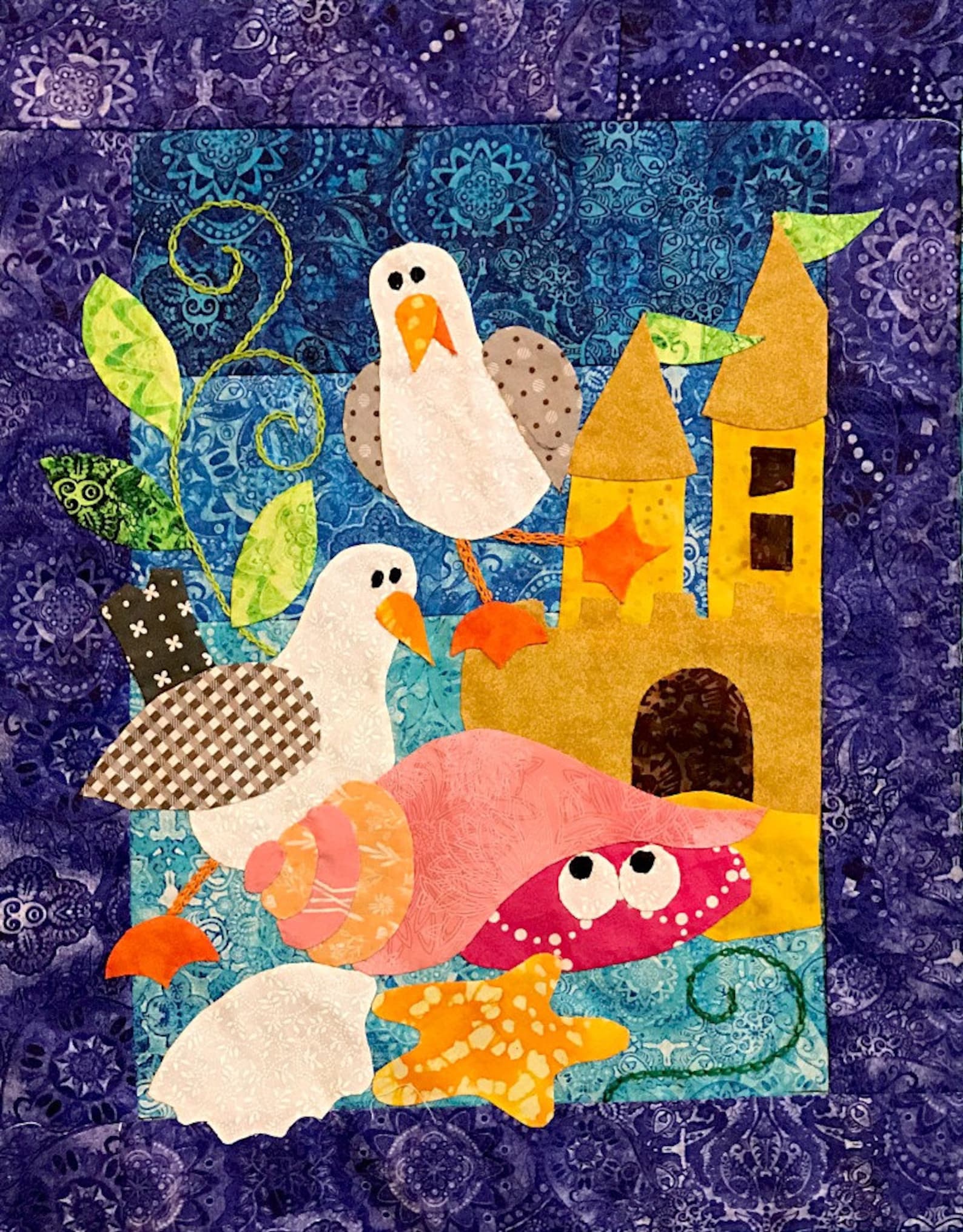 Seagull Paradise Full Pattern Seagull Quilt Block Pattern | Etsy