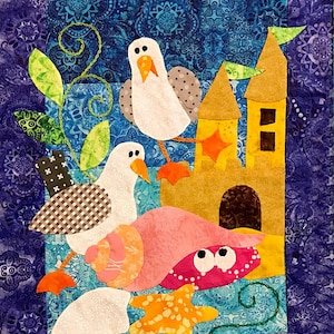Seagull Paradise, Full Pattern, Seagull, Quilt Block Pattern, Paper ...