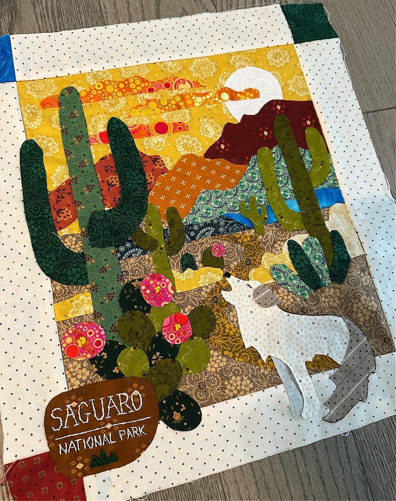 Saguaro National Park Quilt Pattern, Block 7, Coyote Embroidery (PDF ...