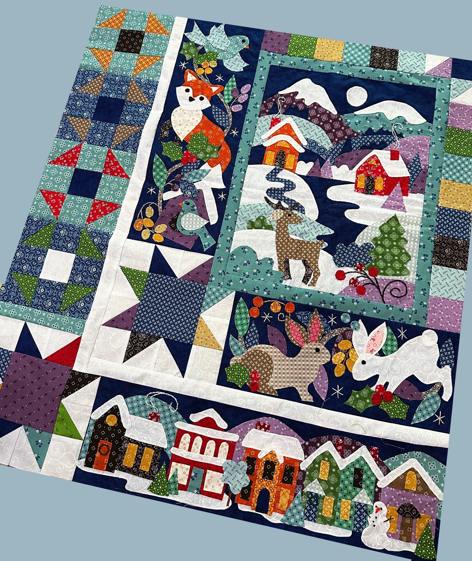 Winter Village Quilt Pattern, Seasons Blessings Block 4 (PDF Pattern ...