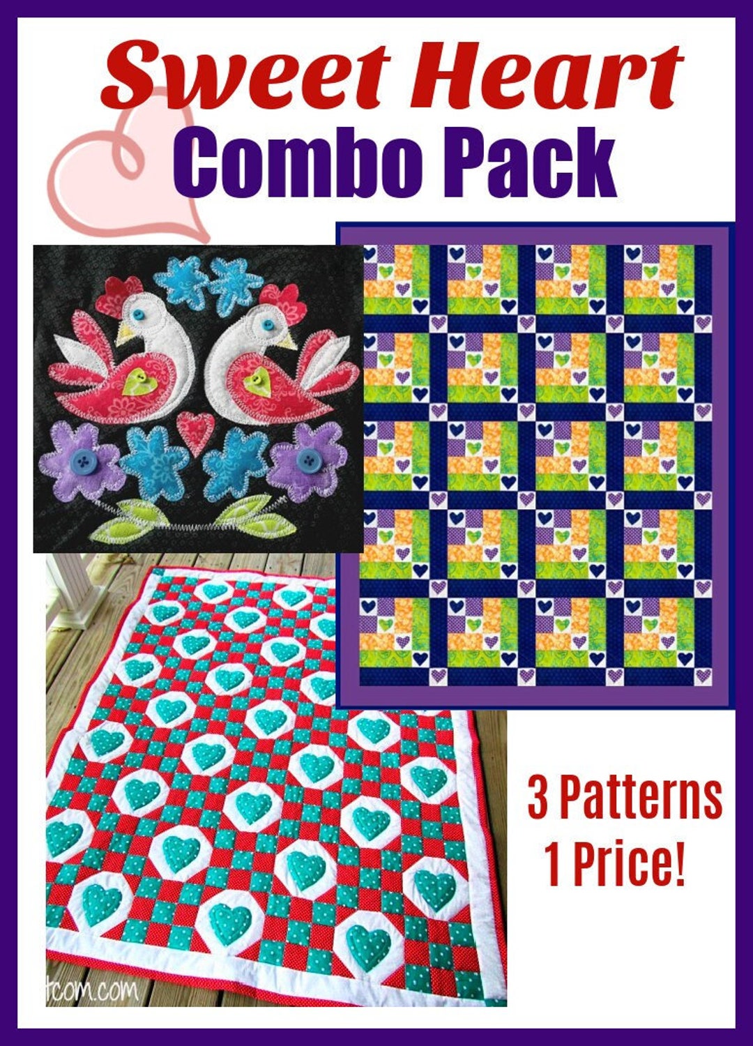 Heart Quilt Patterns, Applique Designs Combo (digital Pattern) - Etsy