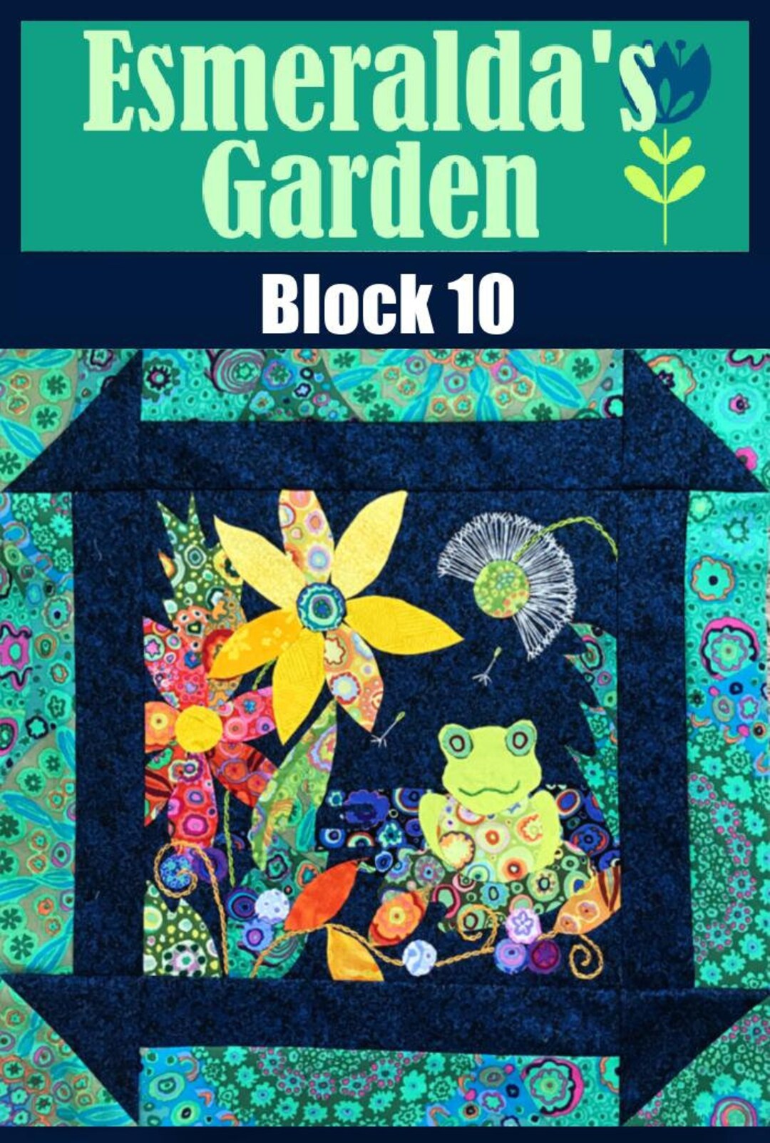 Esmeraldas Garden, Frog, Quilt Block Pattern, PDF Pattern, Digital ...