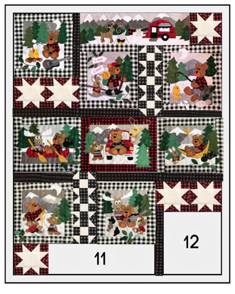 Bear, Bearadise Quilt Pattern, Quilt Block Pattern, PDF Pattern ...