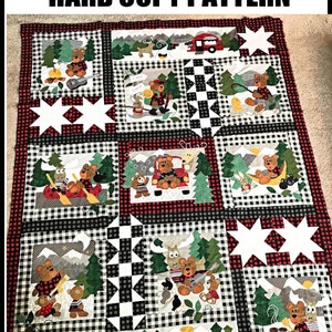 Bear, Bearadise Quilt Pattern, Quilt Block Pattern, Paper Pattern ...