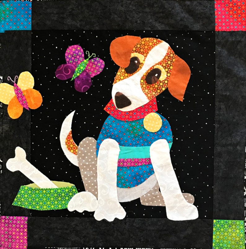 Happy Tails Dog Applique Quilt Block Pattern (PDF Pattern) - Etsy