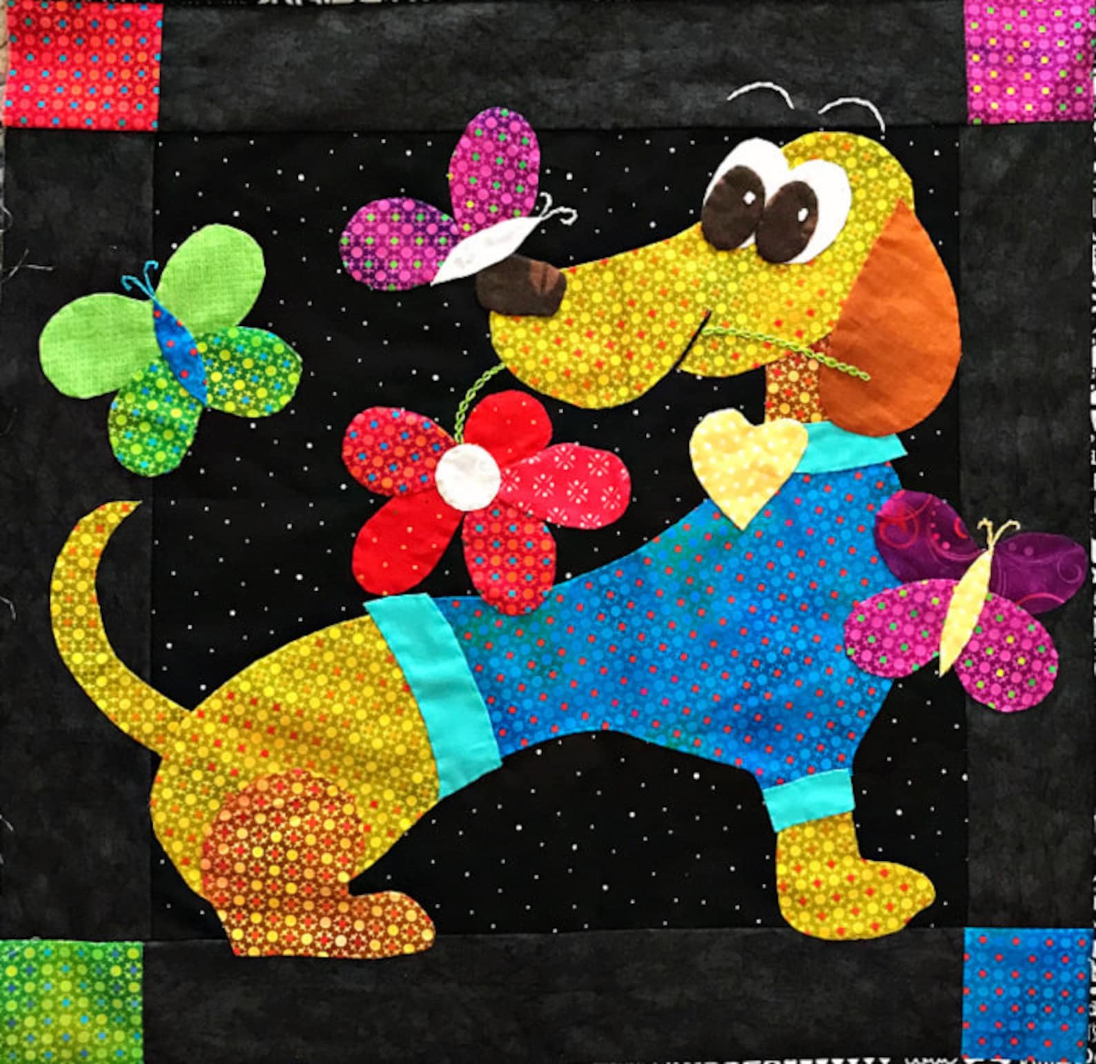 Dog, Happy Tails Quilt Pattern, Quilt Block Pattern, PDF Pattern ...