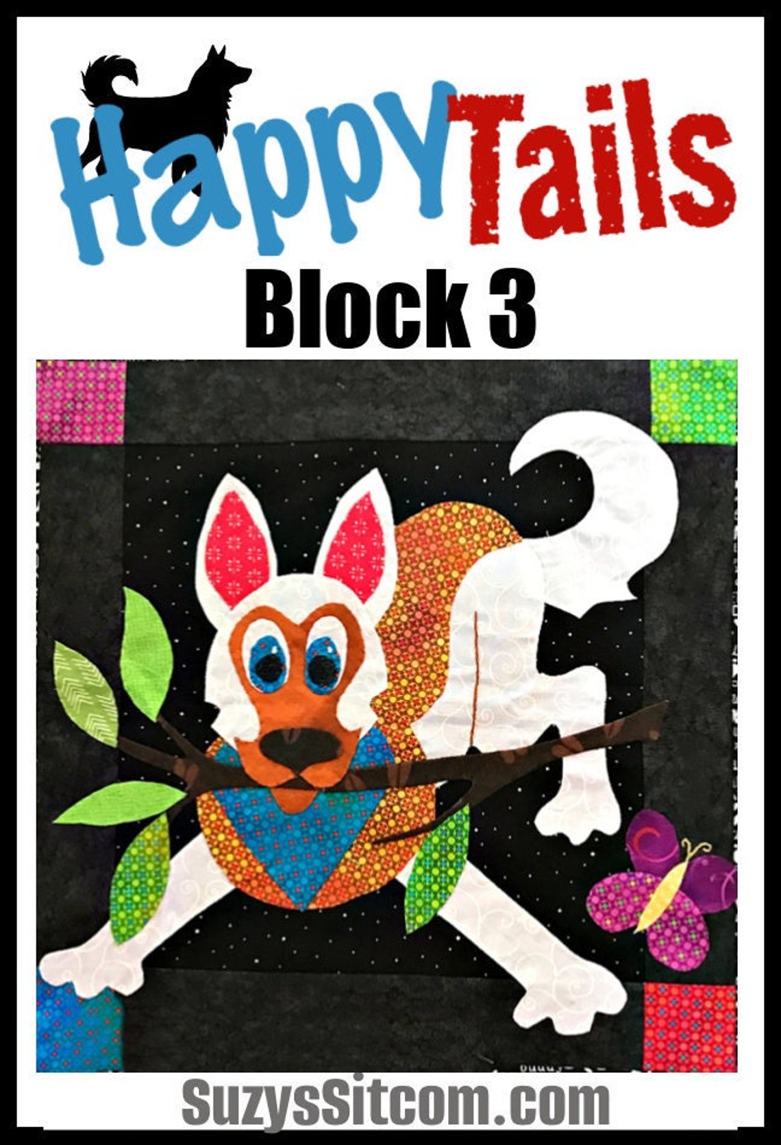 Happy Tails Dog Applique Quilt Block Pattern (PDF Pattern) - Etsy