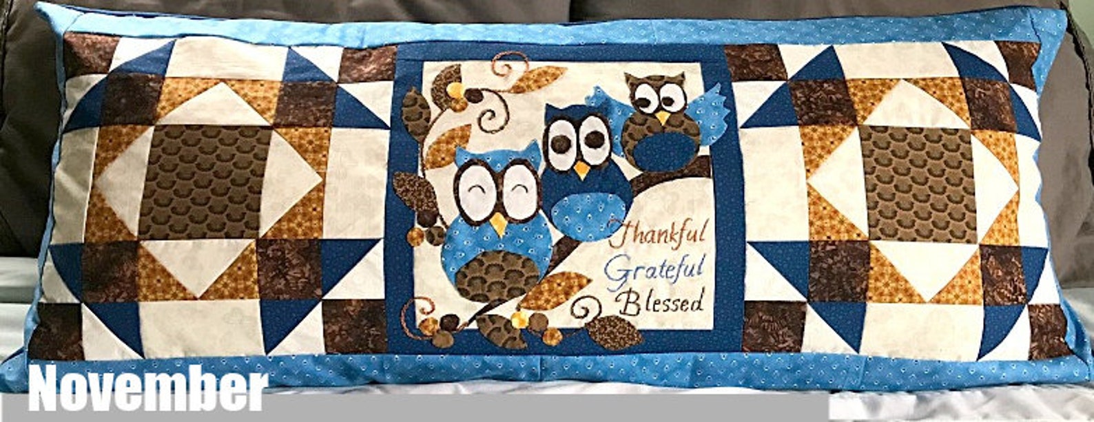 Bench Pillow Cover Patterns, Applique Quilt Block, Full Set (digital ...