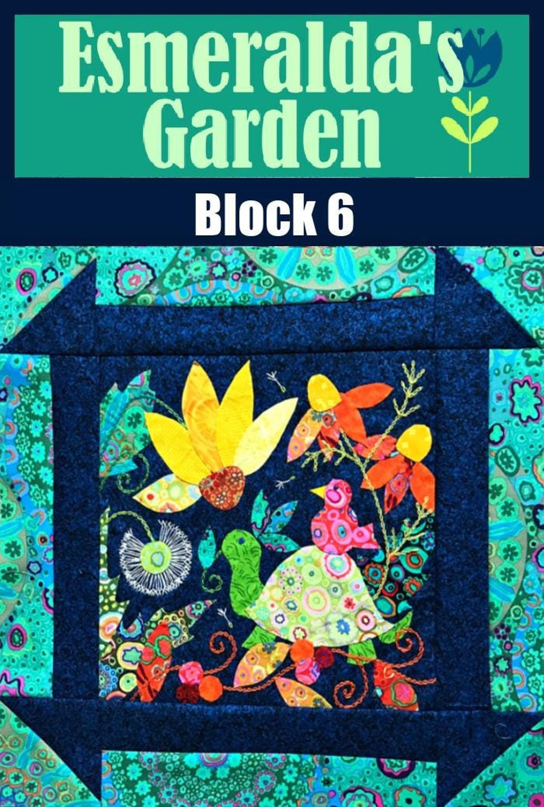 Esmeraldas Garden Turtle Applique Quilt Block Pattern (PDF Pattern) - Etsy