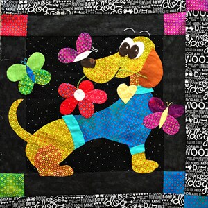 Dog, Happy Tails Quilt Pattern, Quilt Block Pattern, PDF Pattern ...