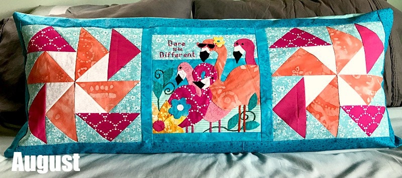 Bench Pillow Cover Patterns, Applique Quilt Block, Full Set (digital ...