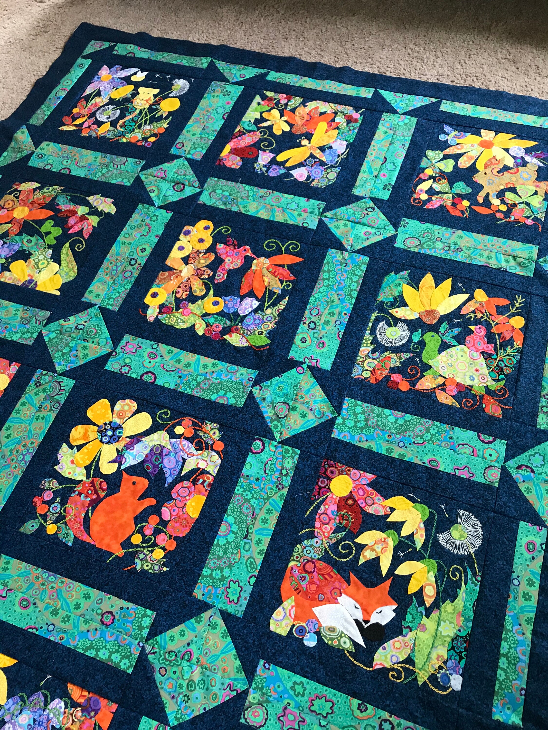 Inchworm Applique Quilt Block Pattern, Esmeralda's Garden (PDF Pattern ...