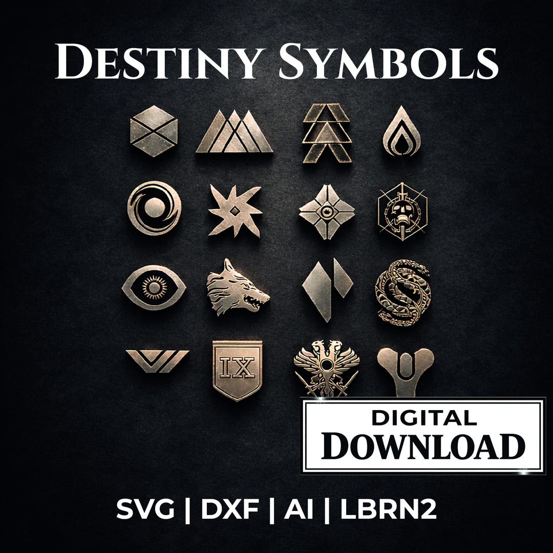 Destiny Symbols Svg Bundle | Laser Cut Files | Gaming Svg | Glowforge ...