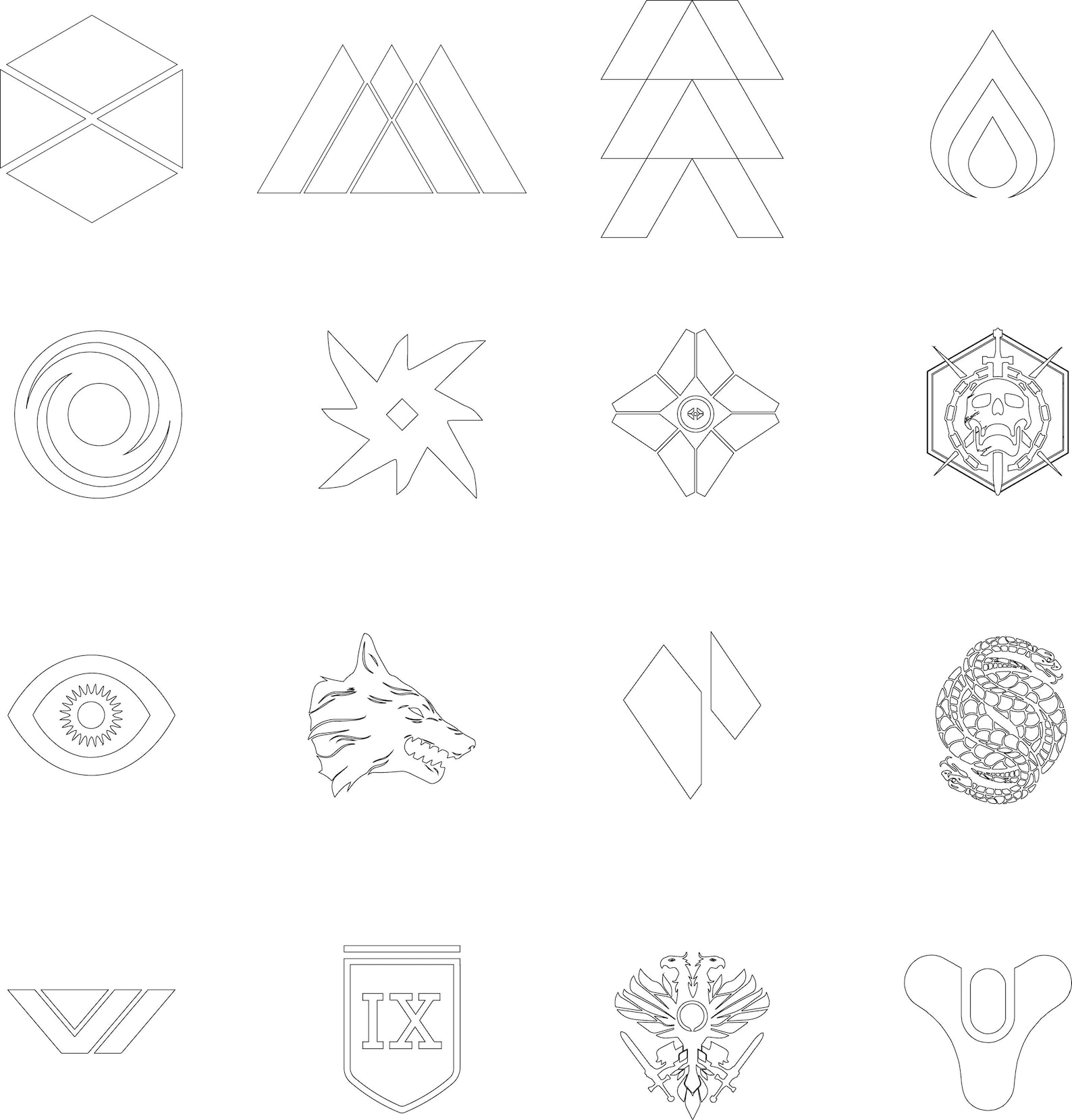 Destiny Symbol Pack Hq(dxf,svg,ai,pdf,jpeg Formats) - Etsy