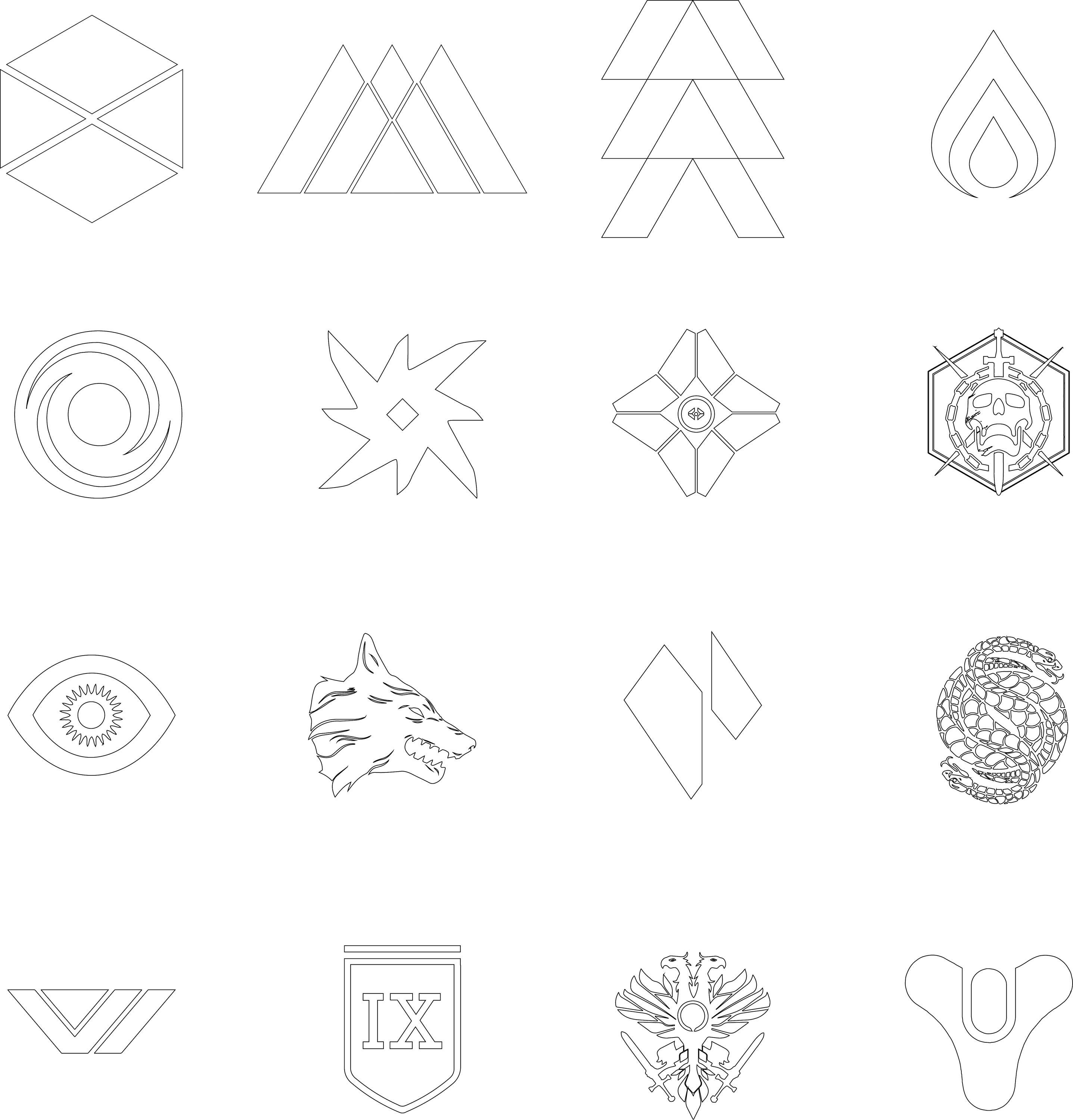 Destiny Symbols Svg Bundle | Laser Cut Files | Gaming Svg | Glowforge ...