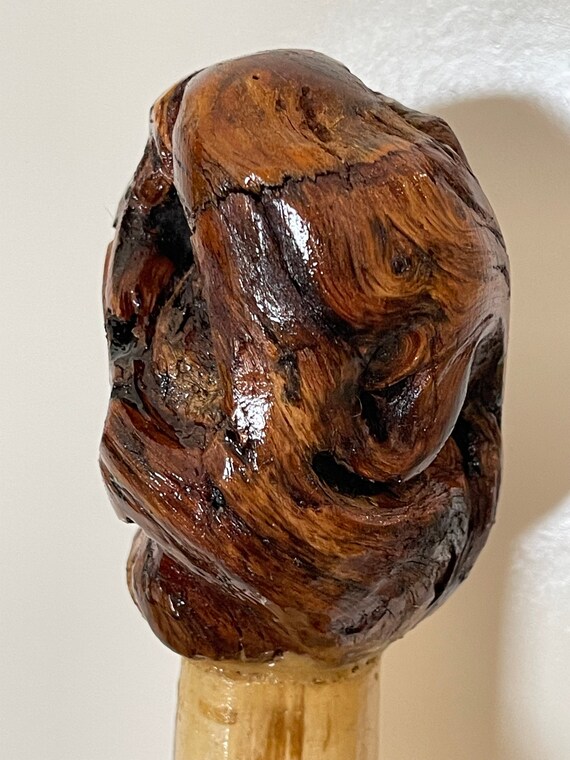 Burl Wood Topper for Walking Stick etsy - Etsy