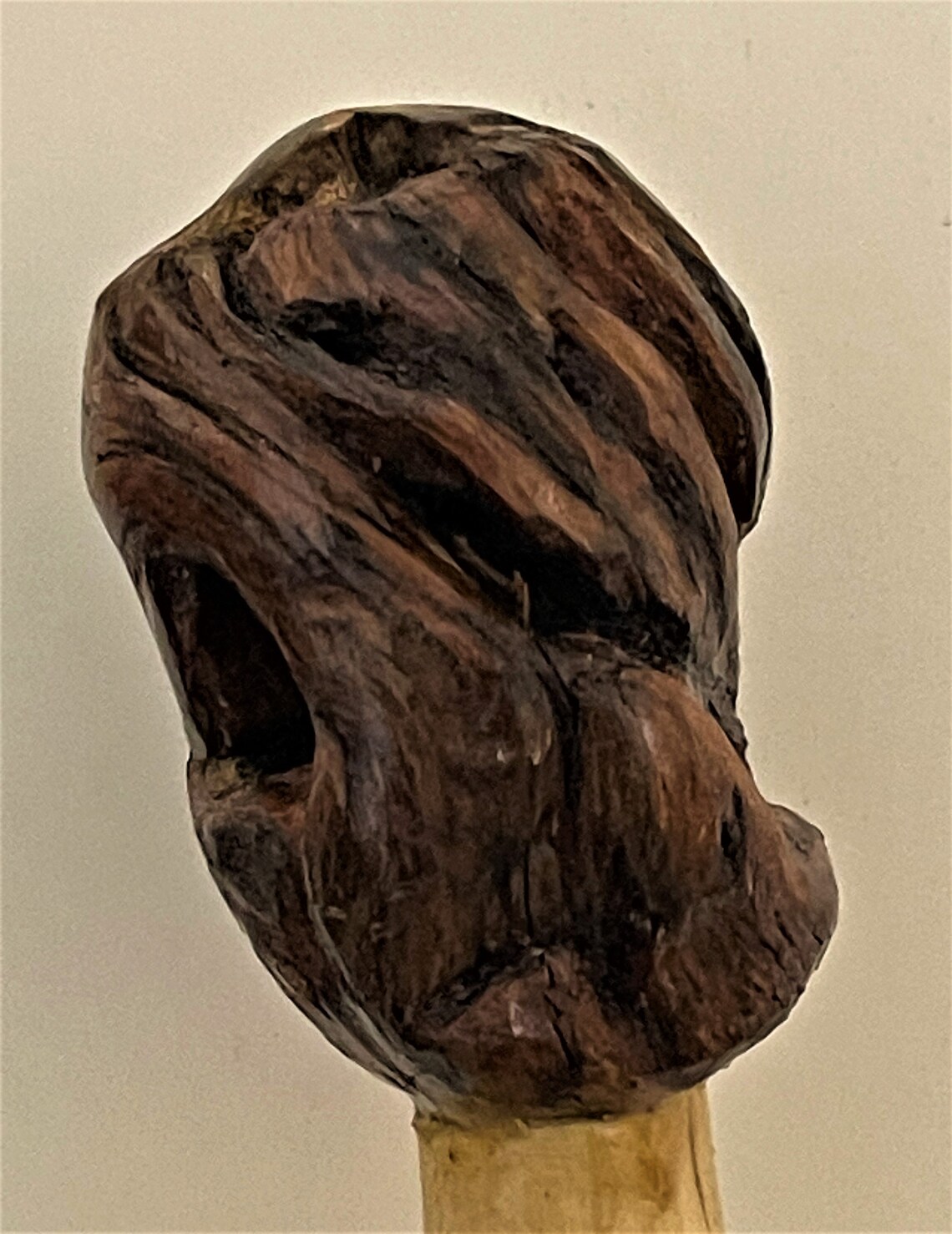 Burl Wood Topper for Walking Stick etsy - Etsy