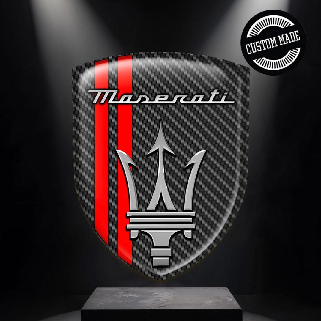 Domed Maserati Emblem Decal: Glossy 3D Epoxy Sticker - Etsy UK