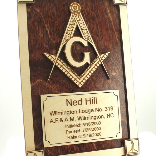 Masonic Plaque Custom Wood Engraved - Etsy