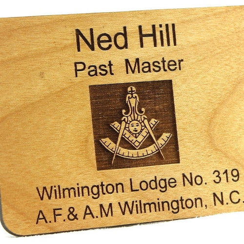 Masonic Name Tag Badge Wood - Etsy
