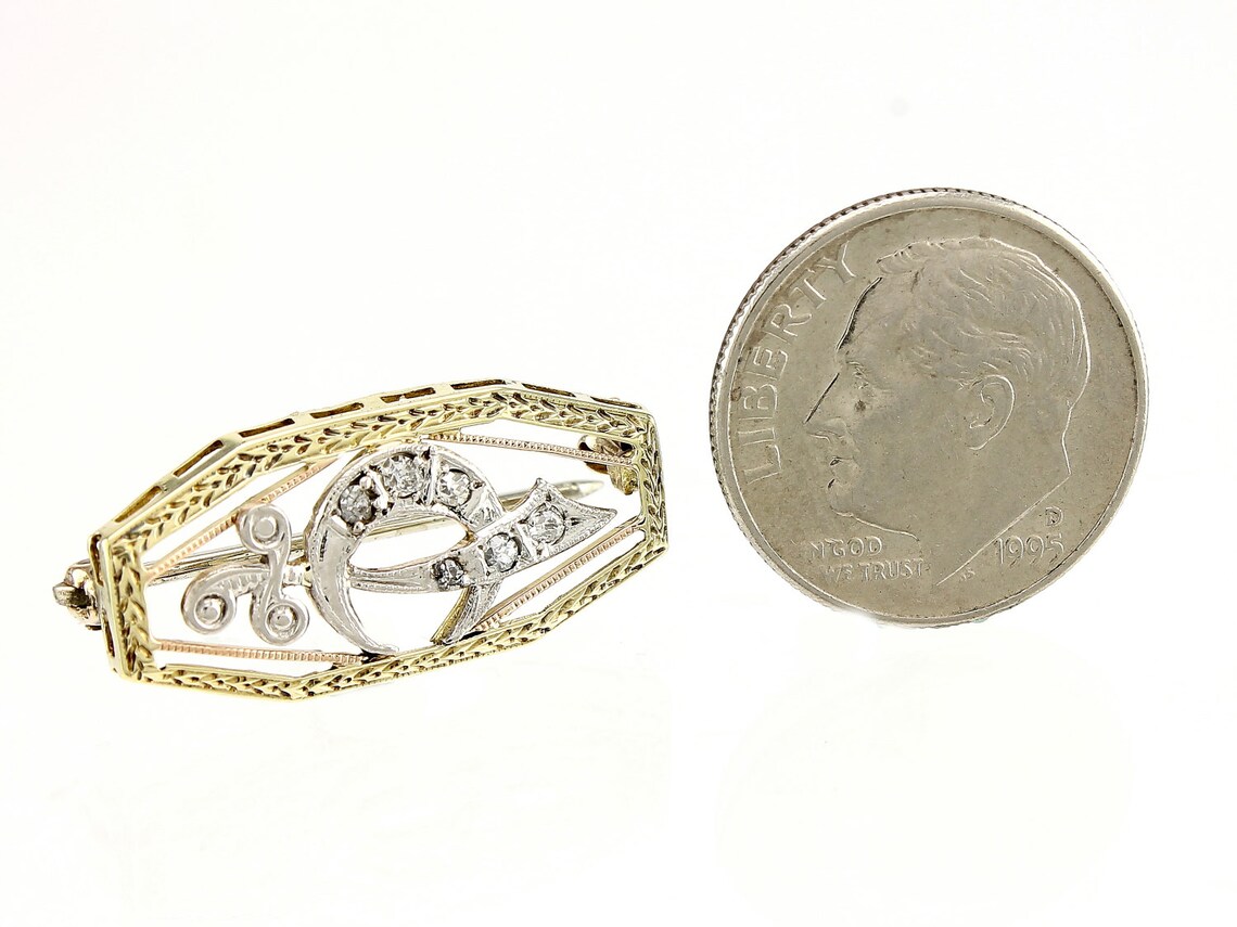 Vintage 14K Gold & Diamond Shriner Masonic Lapel Pin | Etsy